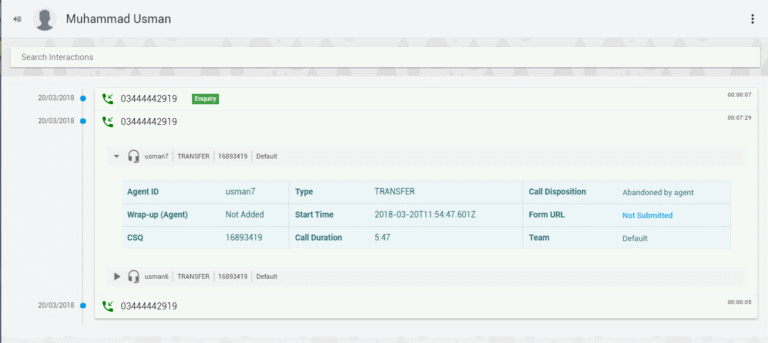 ACTIVE_Interaction History - Expertflow