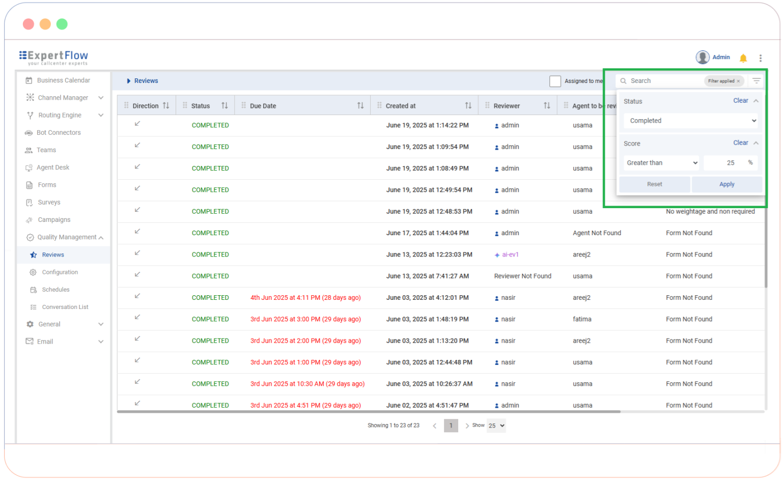 Quality Management - Expertflow