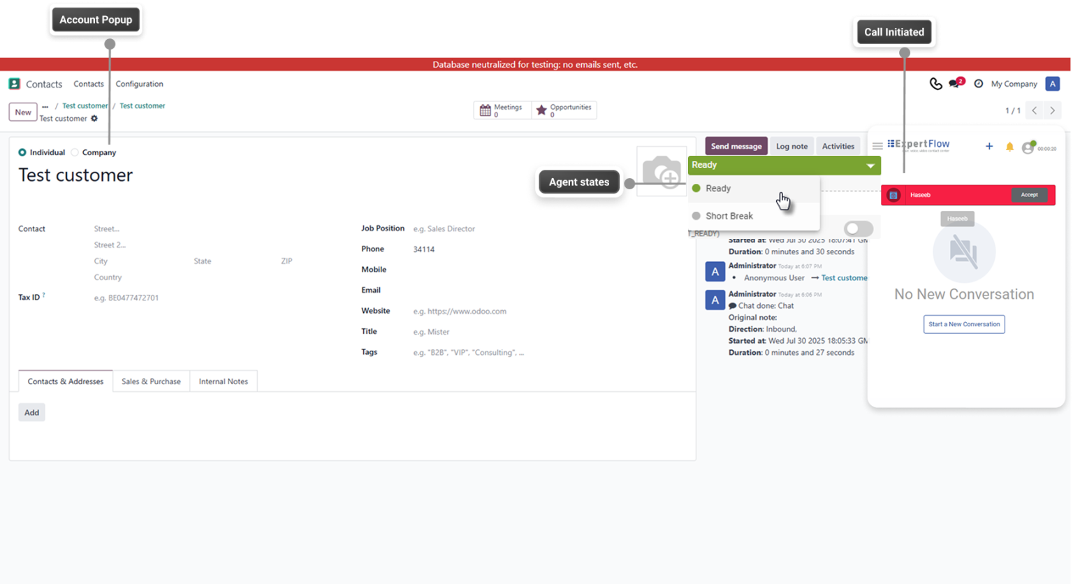 Odoo Contact Center Service for Omnichannel Support | Expertflow