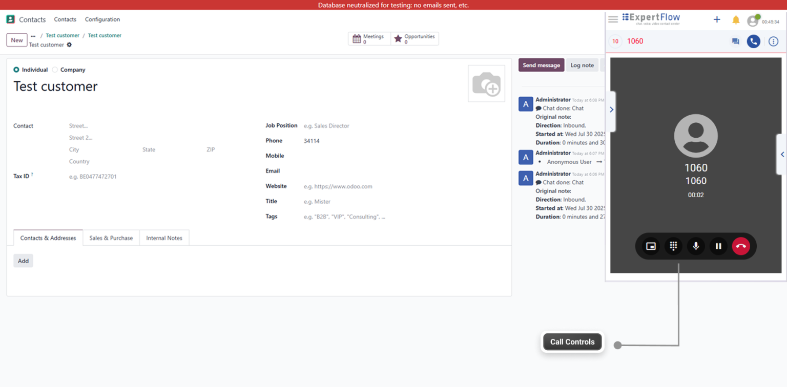 Odoo Contact Center Service for Omnichannel Support | Expertflow